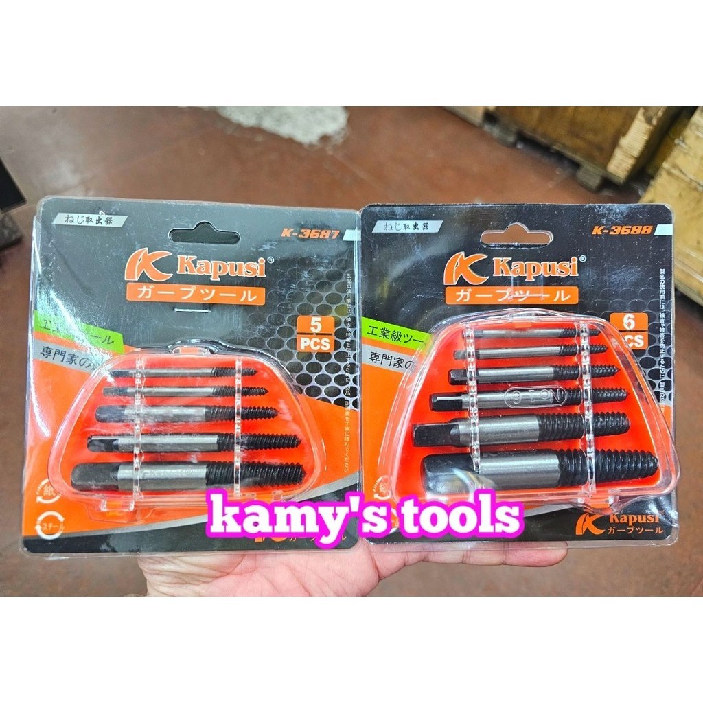 K-3687 và K-3688 Bộ mũi ren tháo mở bu lông, ốc vít gãy Kapusi, bộ ta ...