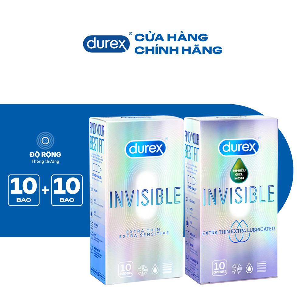 COMBO DUREX INVISIBLE LUBRICATED và DUREX INVISIBLE EXTRA THIN EXTRA ...