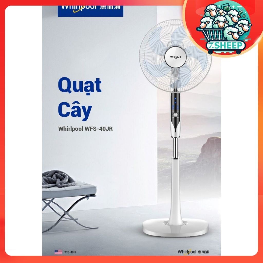 Quạt cây hãng Whirlpool , 5 cánh, có điều khiển - động cơ không chổi than | Shopee Việt Nam