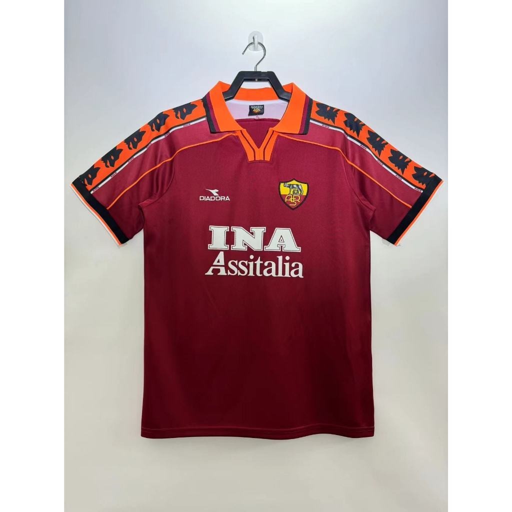 Bóng đá Roma 98 99 Home Retro Soccer Jersey #TOTTI #DELVECCHIO La Mã ...