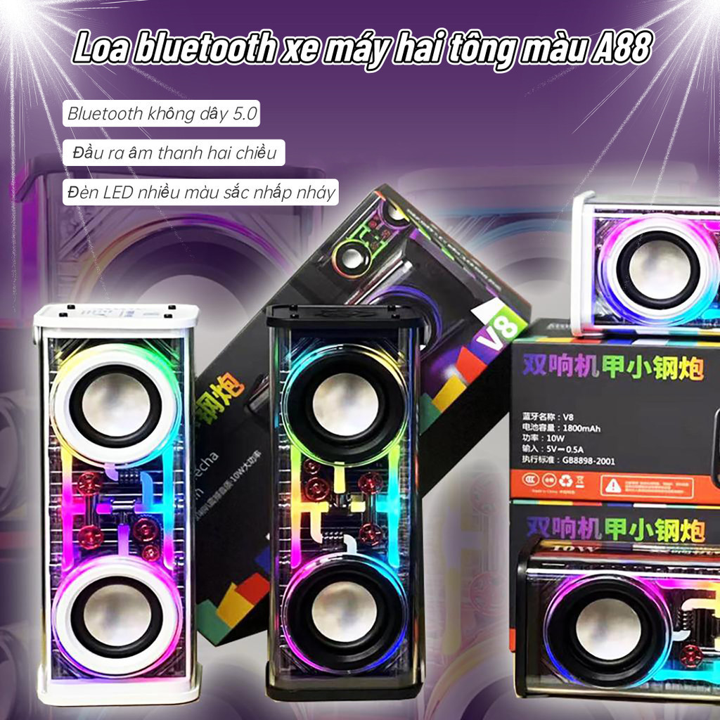 Loa bluetooth A88 led nháy theo nhạc RGB, công suất 10W, nghe nhạc cực ...