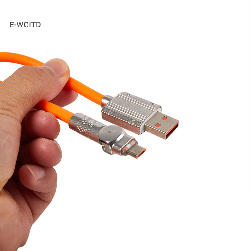 E-woitd 120W 6A Sạc Nhanh Micro USB Loại C Cáp Xoay 180 Độ El Cho Trò Chơi Sạc Điện Thoại Micro ...
