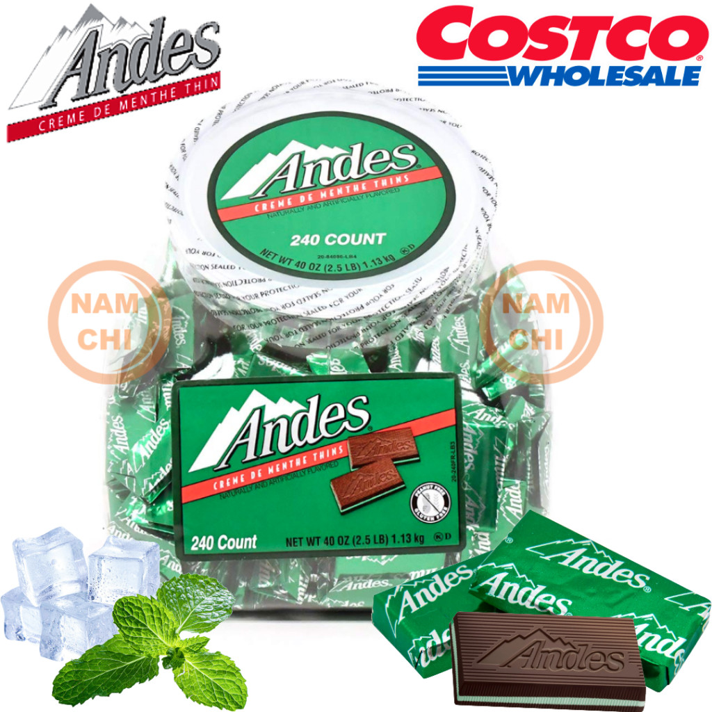 [HỘP LỚN 240 VIÊN] Kẹo Socola Andes Mint Chocolate CHUẨN COSTCO USA HŨ ...