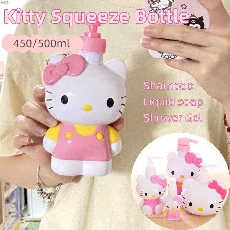 Chai bóp xà phòng Hello Kitty Sanrio 450ml / 500ml Chai bóp đựng dầu gội sữa dưỡng thể hoạt hình ...