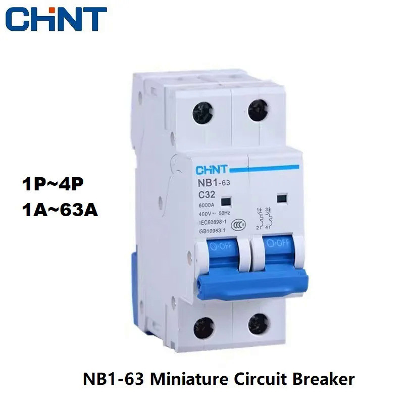 Chnt CHINT NB1-63 C-type1P 2P 3P 4P AC 230 / 400V 1A 2A 3A 4A 6A 10A ...