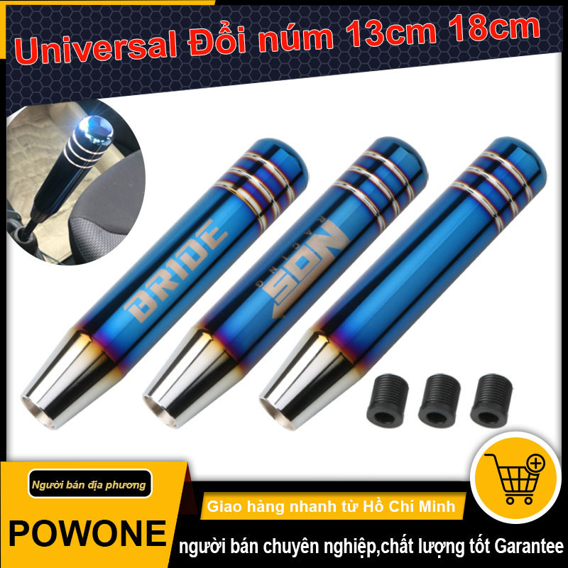POWONE JDM Burn Blue Hợp kim nhôm vàng 18cm Shift Knob Shift Rod Head ...