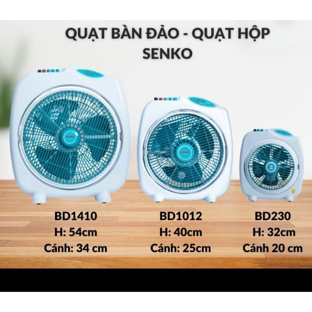 Quạt hộp, quạt bàn đảo Senko BD230, BD1010, BD1012, BD1410 - Hiệu Suất ...