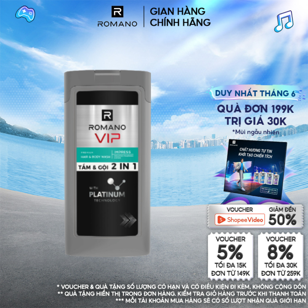 Tắm gội cao cấp Romano VIP Impress 180g | Shopee Việt Nam