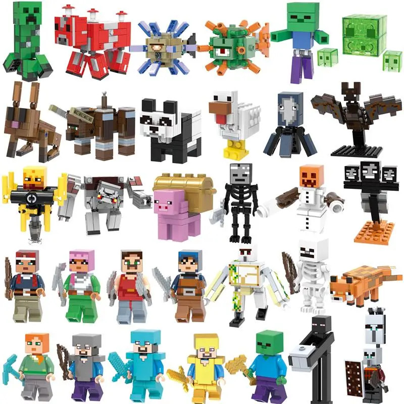 Minecraft Action Figure Ghast Enderman Wither Pillager Steve Creeper ...