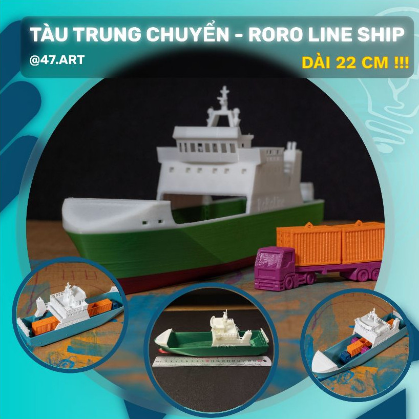 Mô hình Tàu Trung Chuyển - RoRo Line Ship [M.H.V - XE/TÀU/NƯỚC] làm đồ ...
