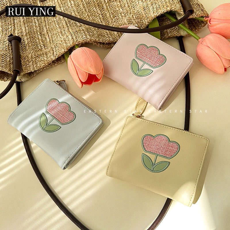 Rui YING Mùa mưa tulip ~ Ví phong cách Hàn Quốc có khóa kéo ví sinh ...