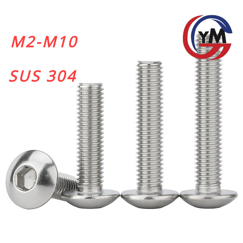((Ymh1) Bulong inox 304 lục giác Đầu tròn/Bulong inox lục giác đầu dù M2 M3 M4 M5 M6 M8 M10 ...
