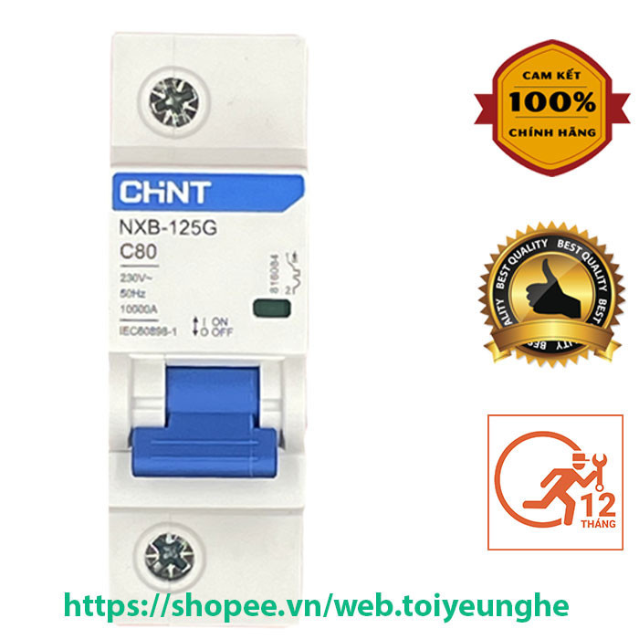 Chint MCB Aptomat át cài 1P NXB-125 C80 C100 C125 1 pha Át Chint 80A 100A 125A xác to MCB điện ...