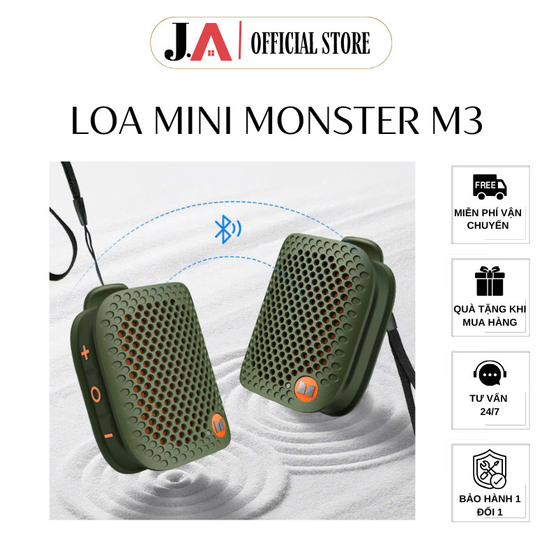 Loa Mini Monster M3 Cao Cấp Bluetooth 5.4, Âm Thanh Ấm Bass Mạnh Mẽ Với Thiết Kế Siêu Nhỏ Gọn ...