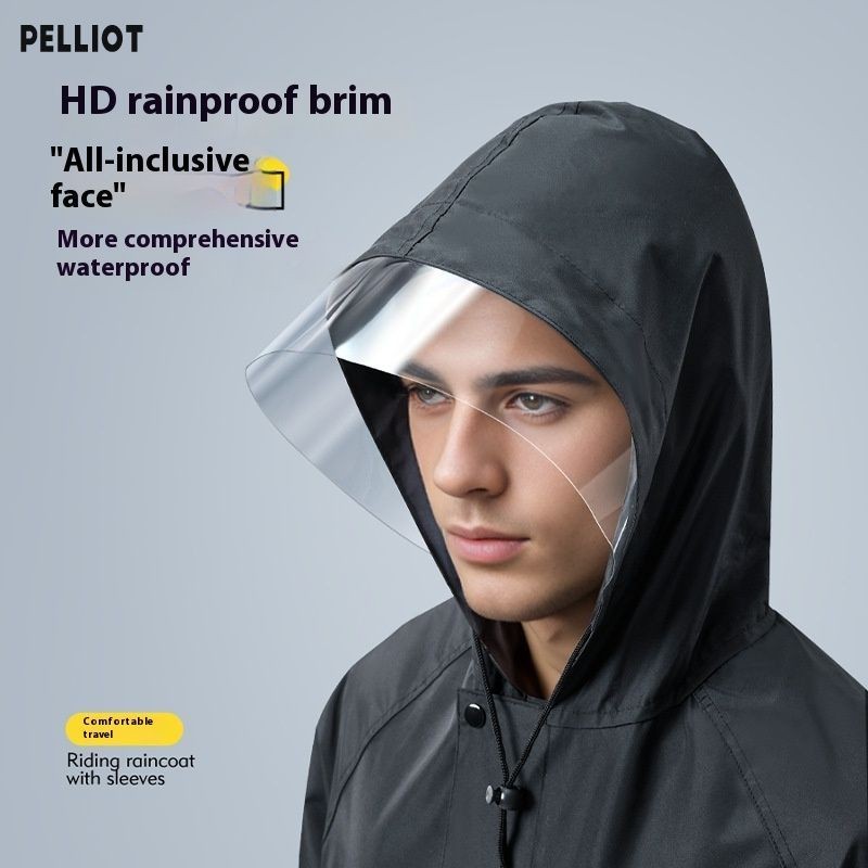 Áo mưa nam PELLIOT Áo mưa nam chống mưa và chống lũ lụt Áo mưa một mảnh đi bằng vải Oxford Áo ...