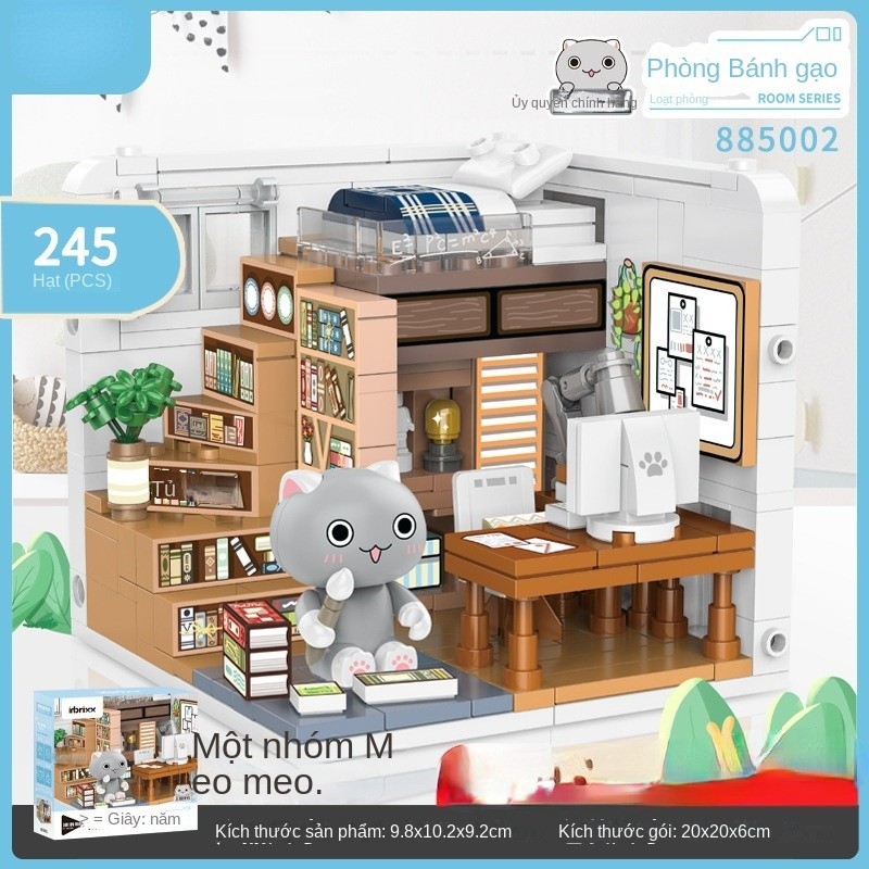 Lego Meow House Khối xây dựng Street View Assembly Tide Play Đồ chơi ...
