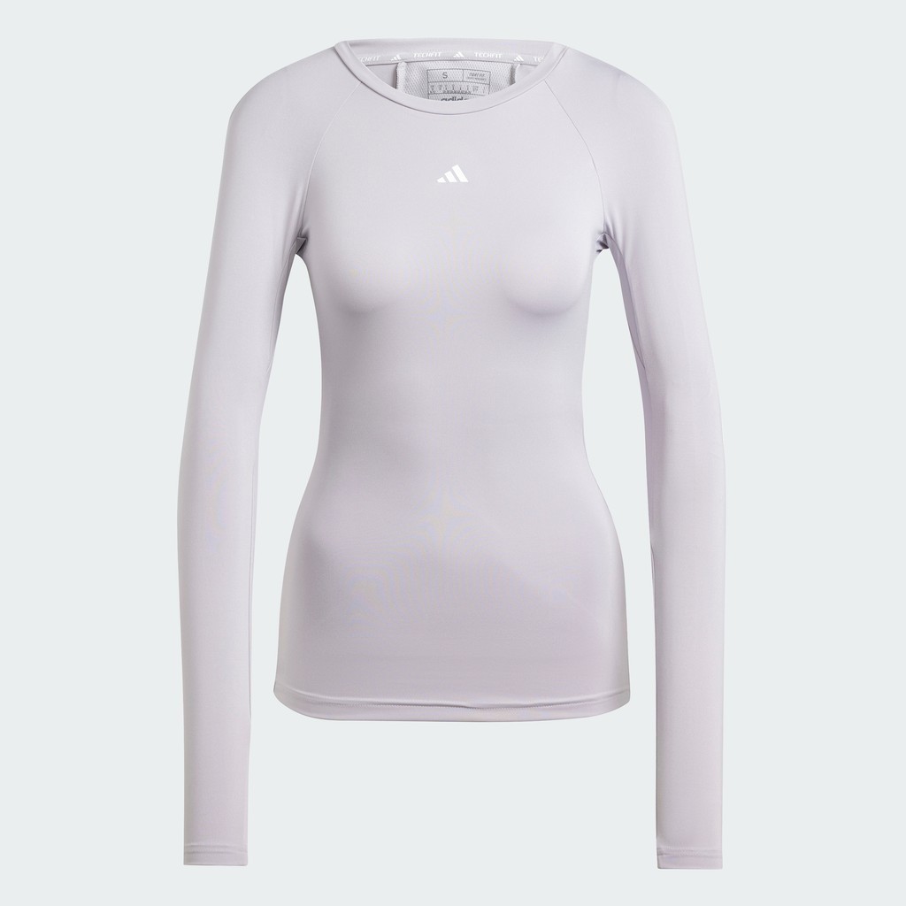 adidas Tập luyện Áo Tập Dài Tay TECHFIT Nữ Xám IX3262 | Shopee Việt Nam