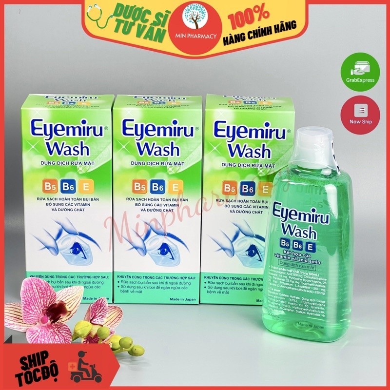 DATE 10/2024 Dung dịch rửa mắt Eyemiru wash Nhật Bản chai 500ml ...