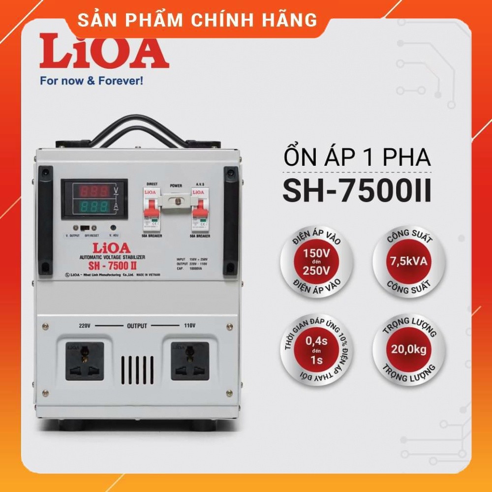Ổn áp LiOA 7,5KVA 1 pha chính hãng Nhật Linh dây đồng thế hệ mới - Điện nước Quân Hiền | Shopee ...