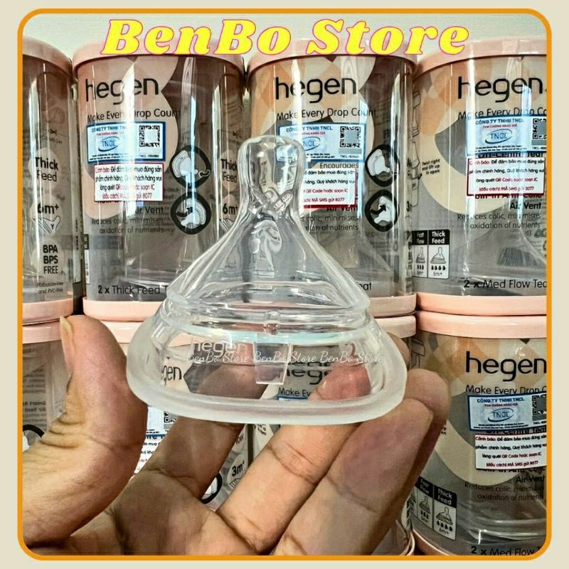 Núm ti Hegen thay thế bình sữa Hegen chính hãng cho bé đủ size 0/ 1/ 2 ...