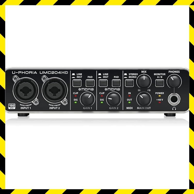 Behringer 2 input 4 output USB audio interface UMC204HD U-PHORIA ...