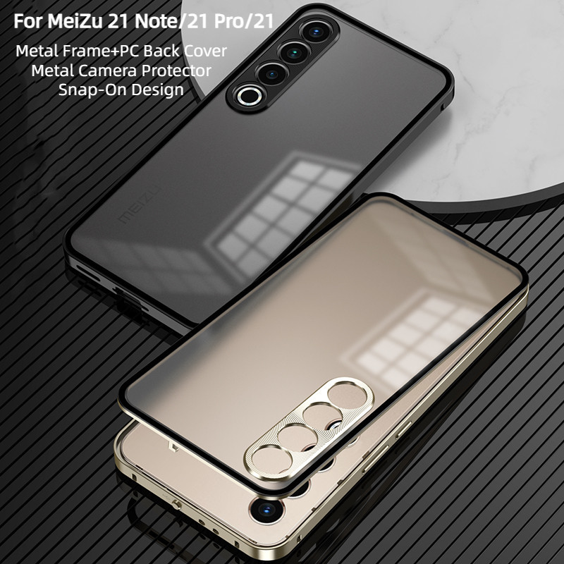 Thiết kế Snap-On sang trọng có khóa / mở khóa Mặt sau PC mờ từ tính Khung kim loại cho MeiZu 21 ...