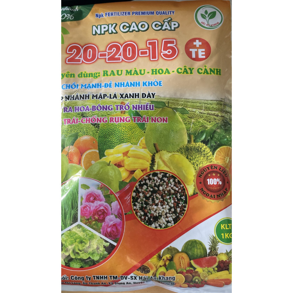 Phân bón gốc chăm sóc cây trồng NPK 20-20-15 + TE gói 1kg HAK | Shopee Việt Nam