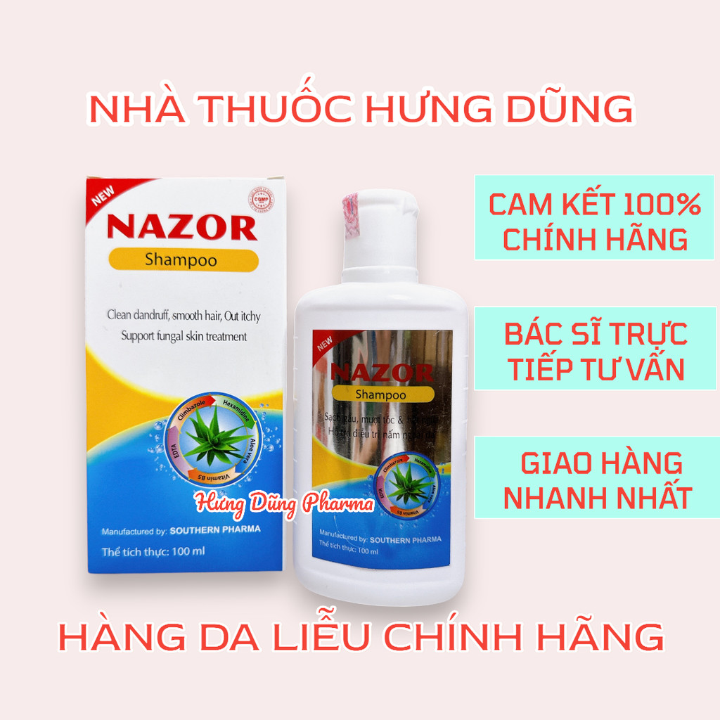 Dầu gội sạch gầu, mượt tóc, giảm nấm NAZOR Shampoo - 100ml | Shopee ...