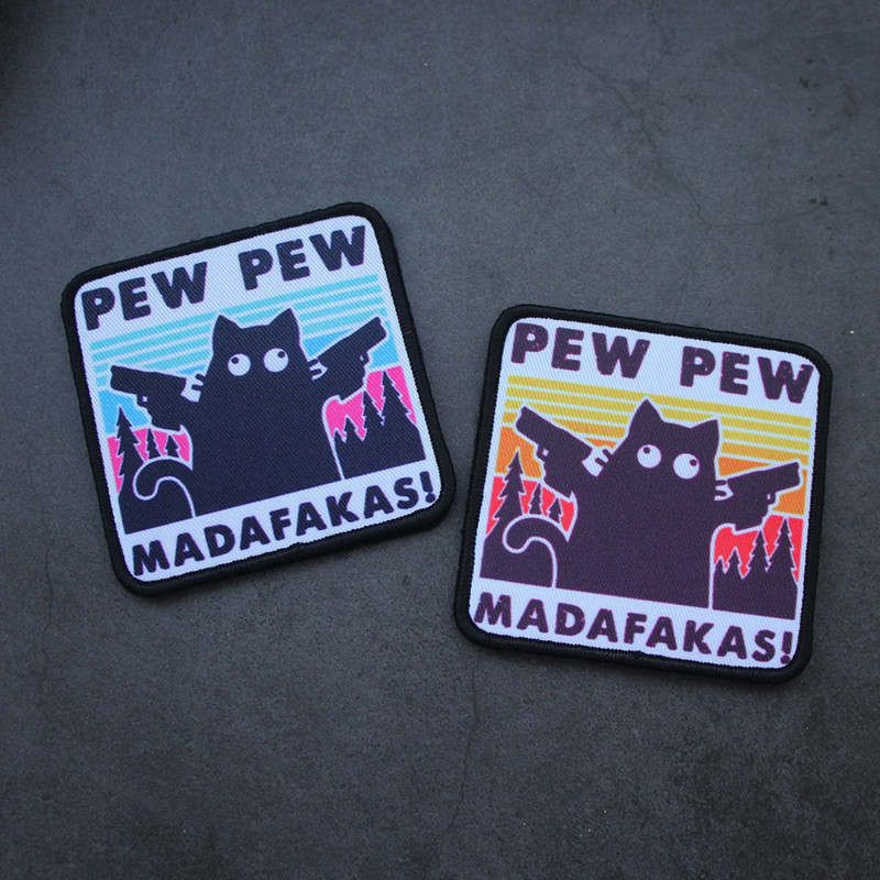 [Tùy chỉnh] PEW PEW AKA Cat Funny Patch Fun Morale Chapter3D Velcro Patch / Huy hiệu / băng tay ...