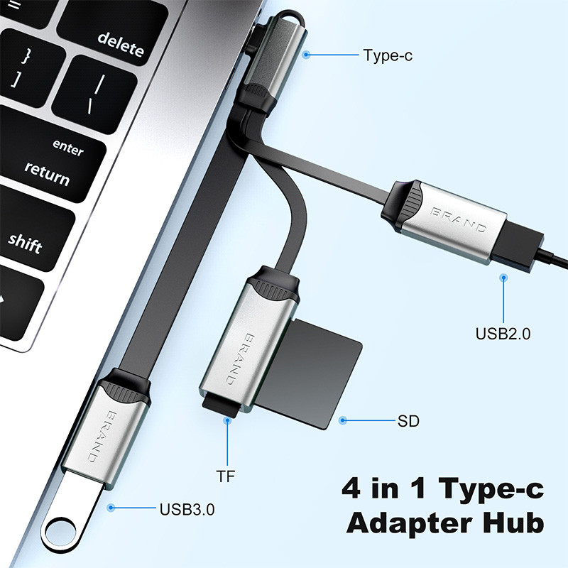 4 trong 1 Type-C Hub Docking Station Đa chức năng USB 3.0 Hub Type-C ...