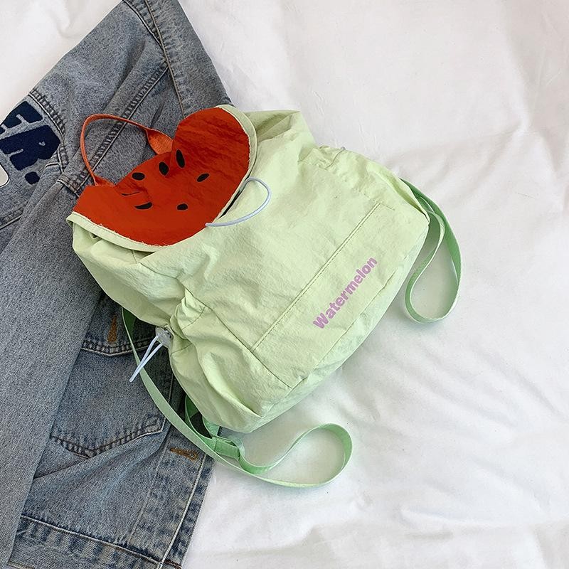TRTR Dopamine Màu Sắc Tương Phản Nylon Ba Lô Hình Trái Cây Dễ Thương Dây Đeo Vai Nữ Giải Trí Đi ...