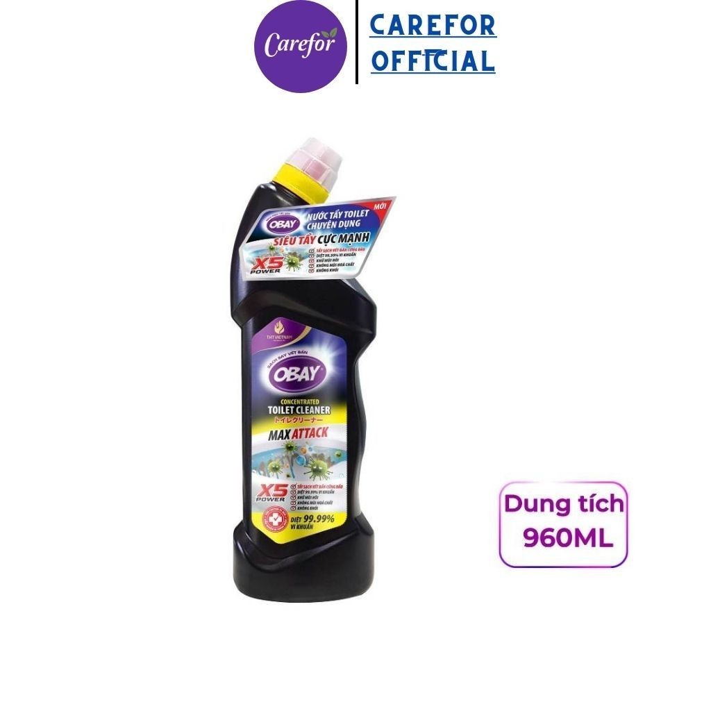 Nước Toilet và vệ sinh nhà tắm Obay 960ml màu đen // | Shopee Việt Nam
