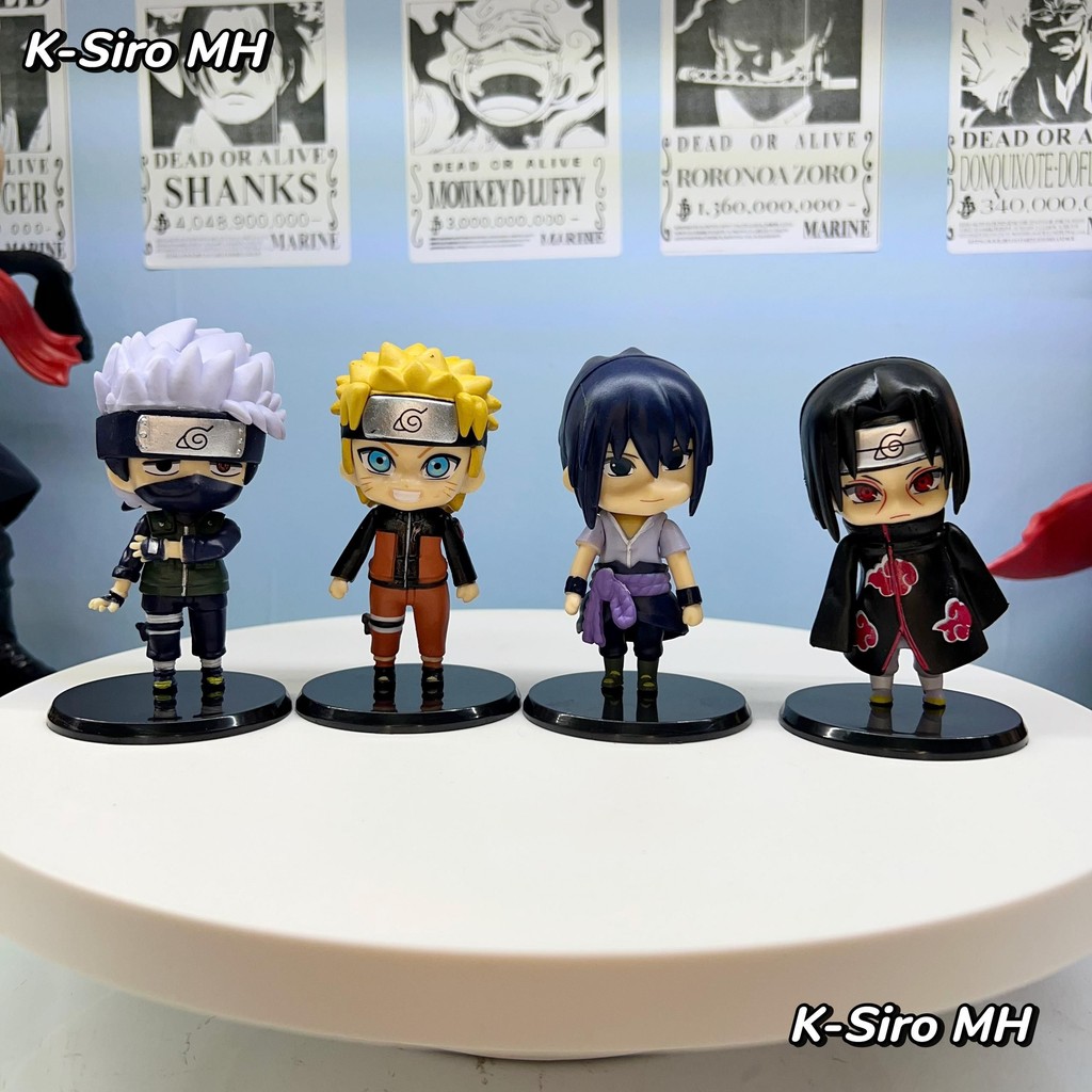 Mô hình Naruto chibi Naruto Kakashi Sasuke Itachi cao 9cm siêu dễ ...