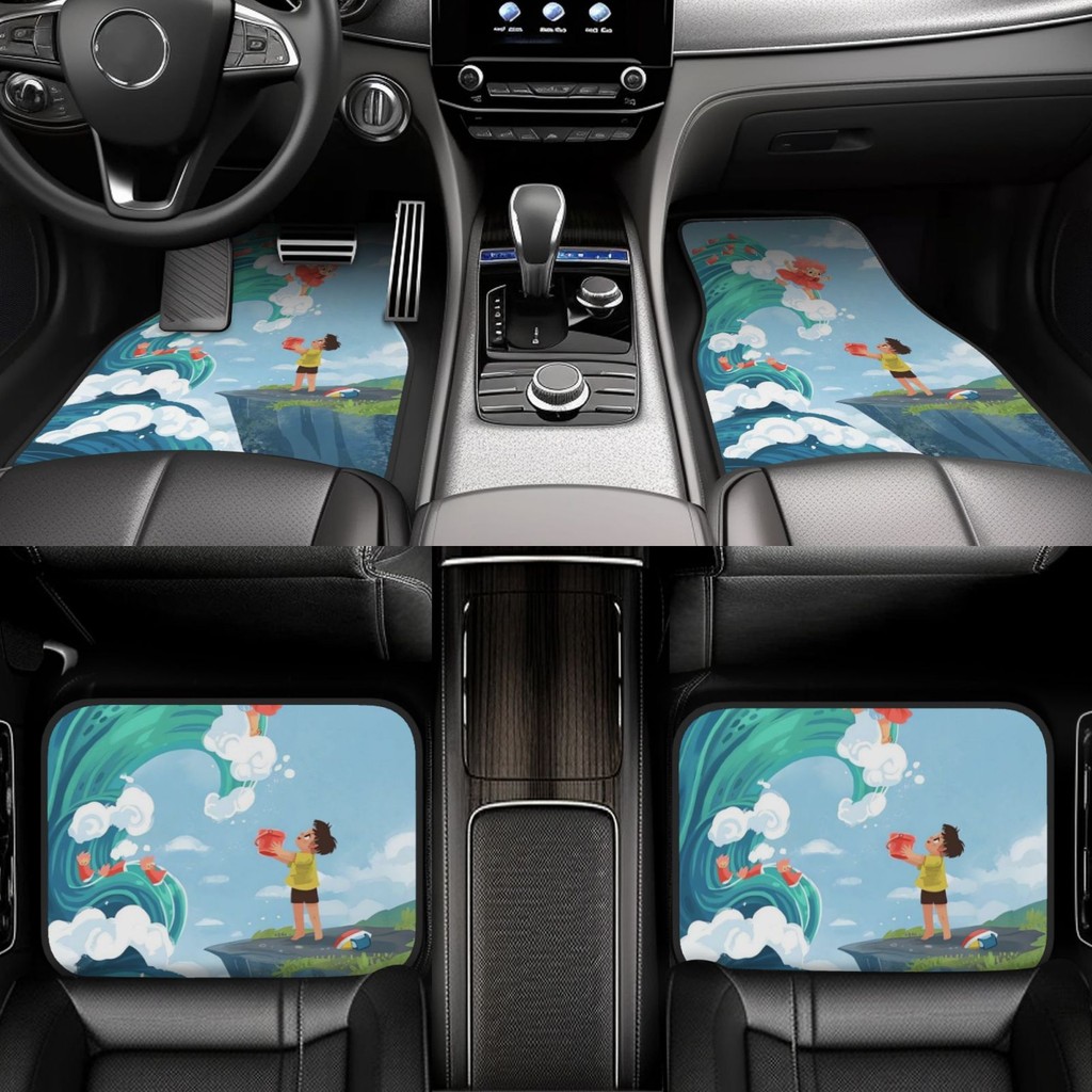 Ponyo Car Thảm lót sàn ô tô bốn mảnh Bộ đa năng Lớp phủ cao su thời ...