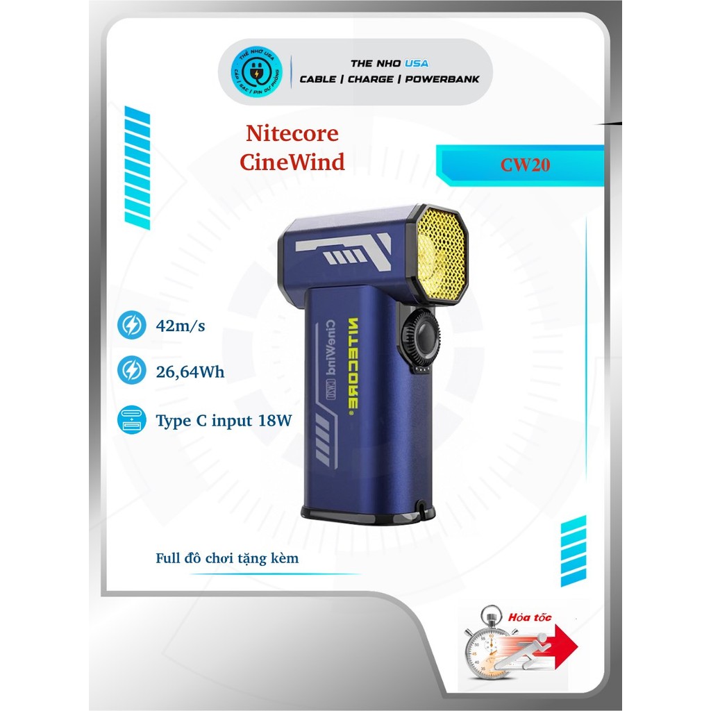 Máy thổi khí Jet Fan đa chức năng Nitecore CW20 CineWind 2025 | Shopee Việt Nam