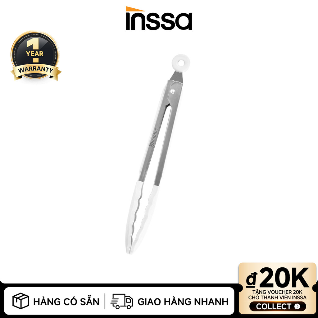 INSSA Kẹp Gắp Thức Ăn Thịt Nướng Thực Phẩm Nóng Inox Bọc Silicon Cao ...