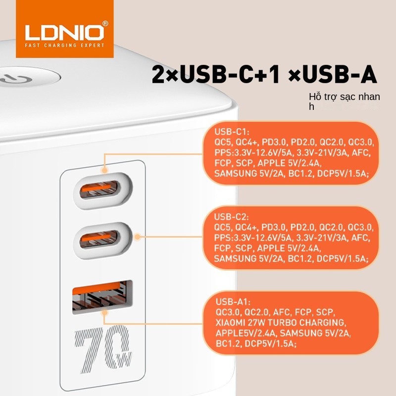 Ổ cắm điện đa năng LDNIO SC4383 ( 4 Chân cắm 3 chấu + 2 Cổng USB Sạc ...