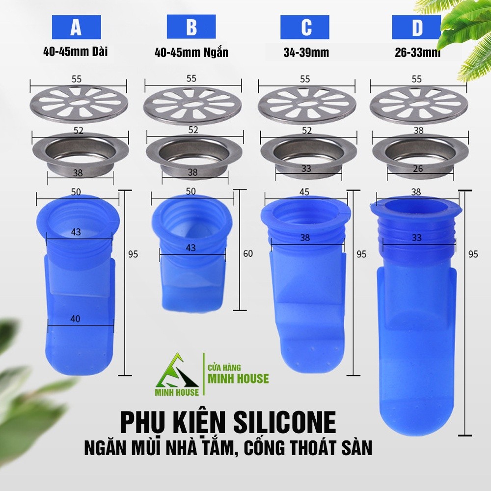 Phụ kiện Silicone lắp thoát sàn chống mùi hôi vi khuẩn trào ngược lên ...