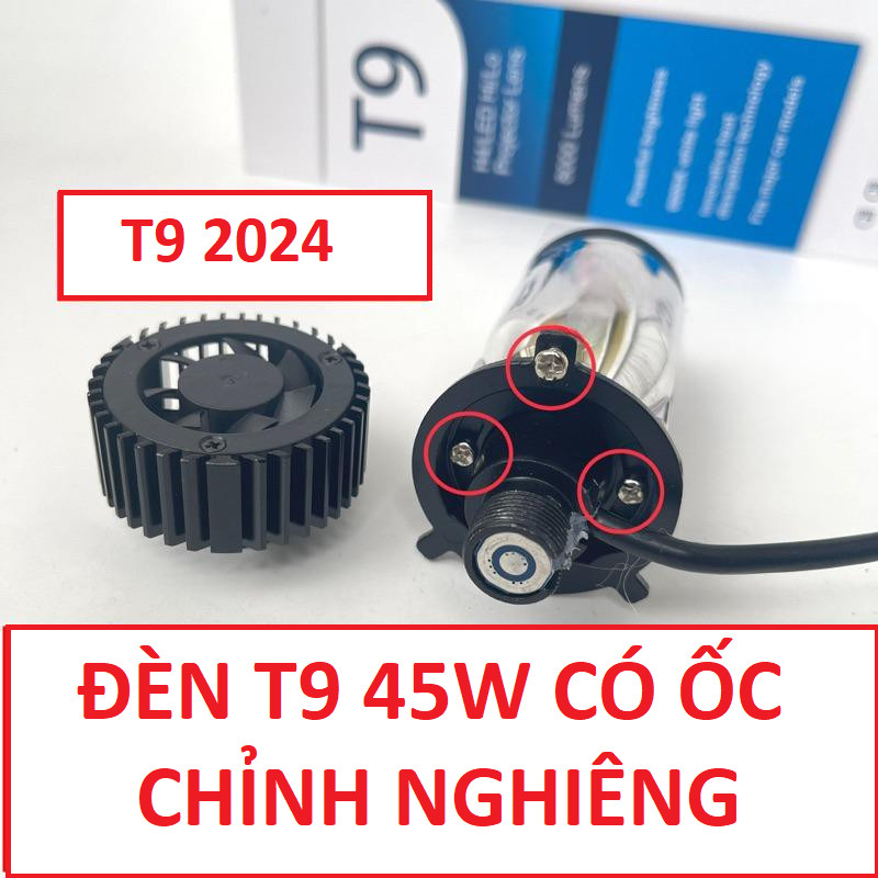 Đèn Pha T9 Led Bi Cầu T9 45W Led Đèn Pha XE Máy Oto Chân H4 Cắt Sáng ...
