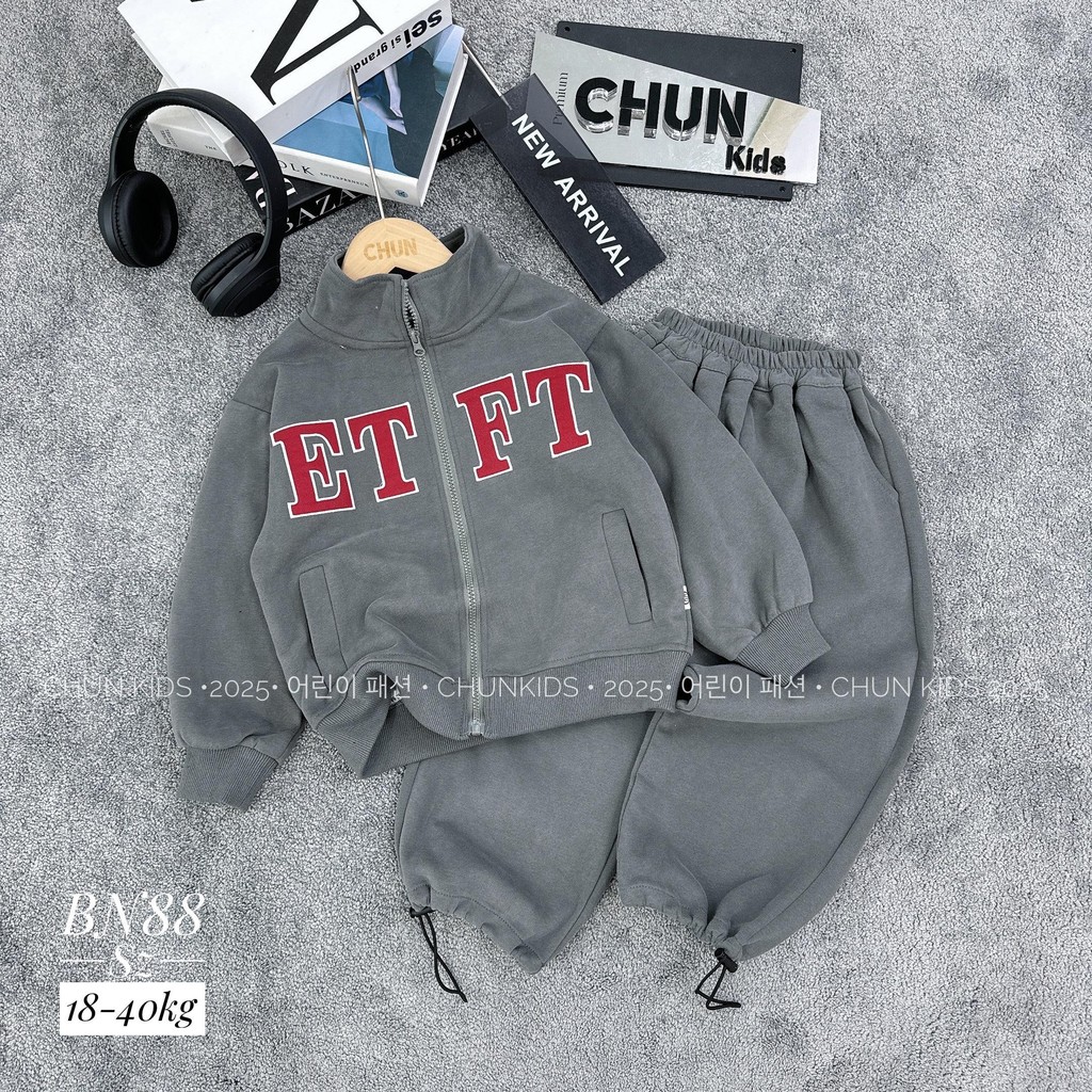 BN88 - SET bộ quần áo nỉ đại CHO BÉ Khóa chữ đỏ thêu ETFT - 8863 ...