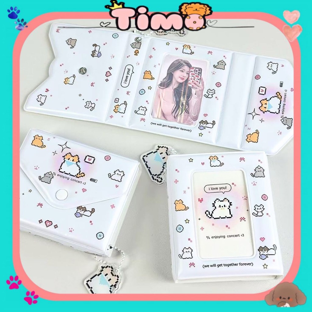 Collect Book Nút Bấm Hình Mèo Pixel Sổ Đựng Card Bo Góc 32 Ảnh Mini ...