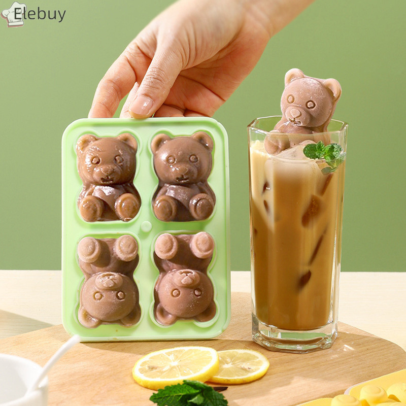 [Elebuy] Khuôn làm đá viên hình gấu 3D Khay làm đá viên, Máy làm đá ...