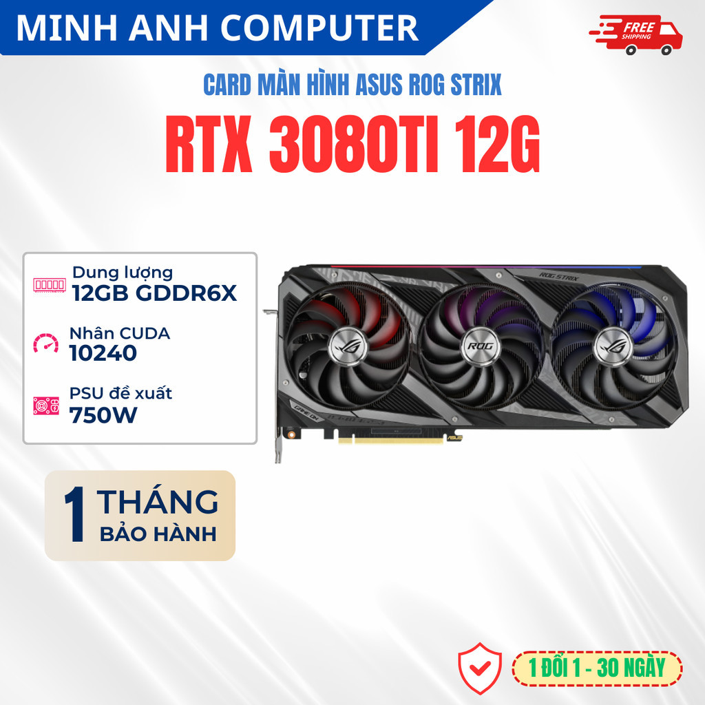 VGA CARD màn hình ASUS TUF/ROG STRIX/SUPRIM RTX 3080TI 12GN GAMING ...