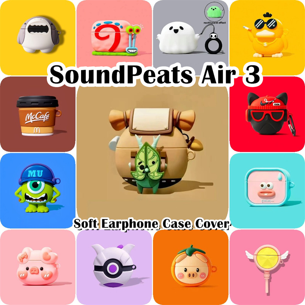 【Hot sale】Cho Soundpeats Air 3 ốp tai ng Case phim hoạt hình sáng kiến Vỏ Bảo Vệ Hộp Sạc Tai ...