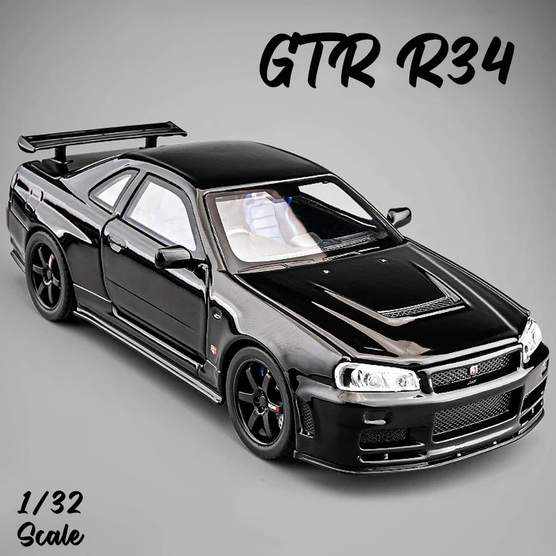 Tỉ Lệ 1: 32 Nissan GTR R34 Hợp Kim Xe Mô Hình Diecast Xe Âm Thanh Ánh ...