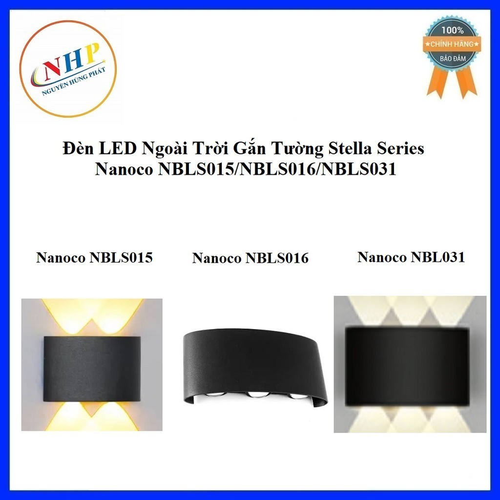 Đèn LED Ngoài Trời Gắn Tường Stella Series Nanoco NBLS015/NBLS016 ...