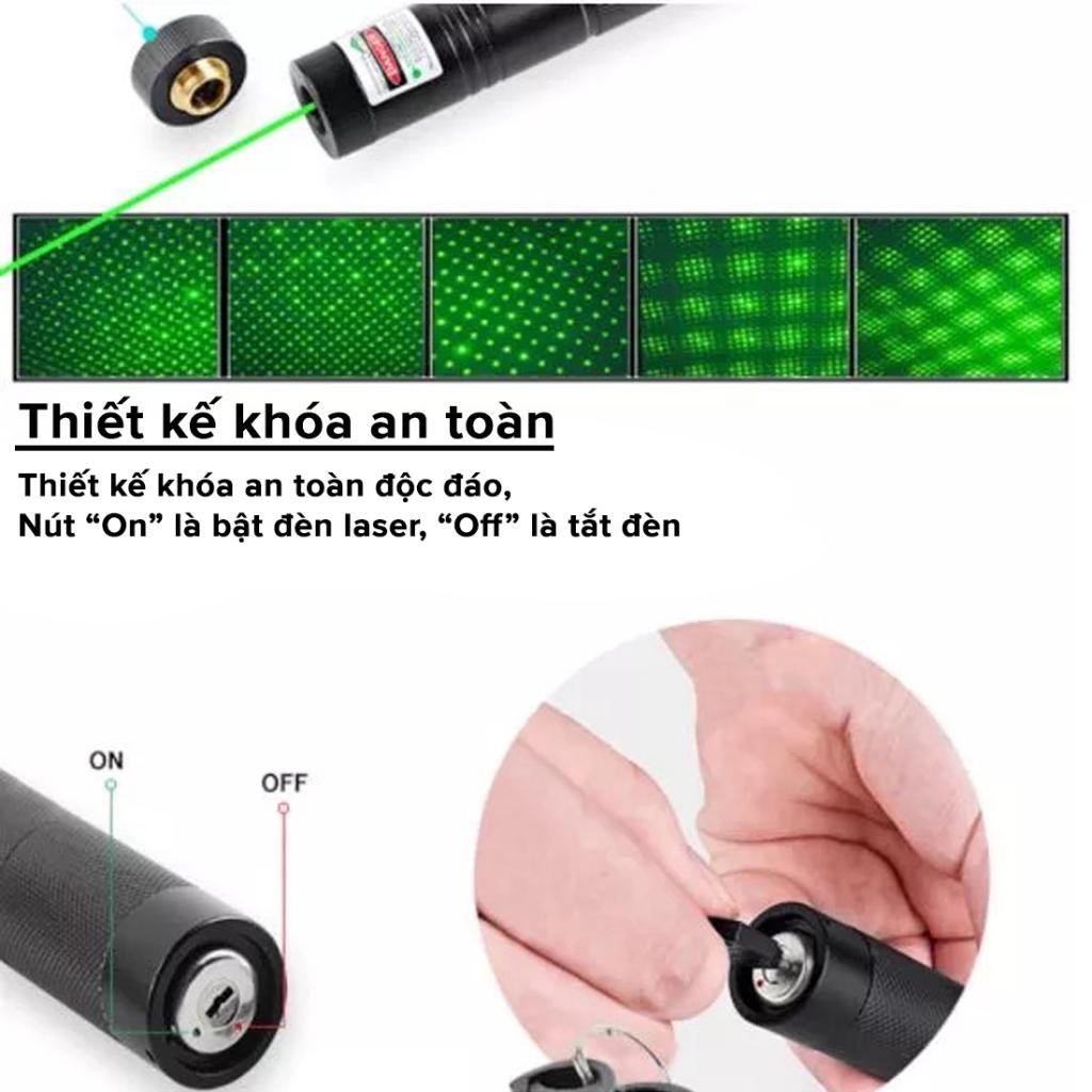Đèn Pin Laser 303 Ánh Sáng Chiếu Xa Cực Mạnh, Kèm Phụ Kiện Chiếu Sao ...