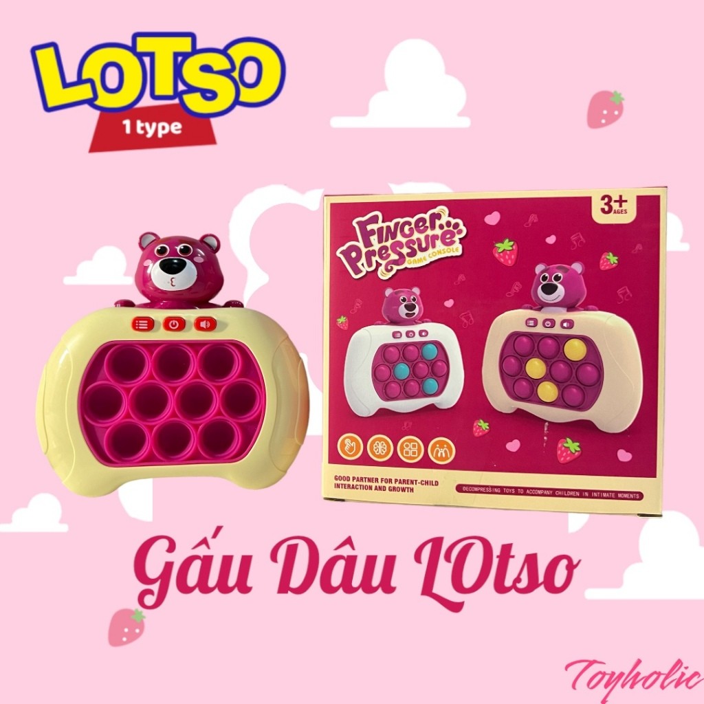 Popit pin mẫu mới gấu dâu hello kitty giải trí rèn luyện khả năng tập ...