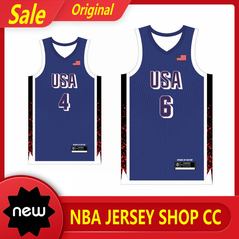Nam Mới Chính Hãng 2024 Paris Olympic USA Dream Team 6 # Lebron James 4 ...