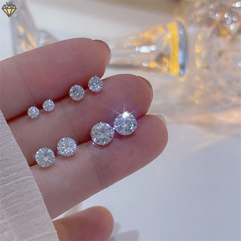 Bông tai zircon kim bạc Sterling tươi mát và đơn giản phù hợp với bông ...
